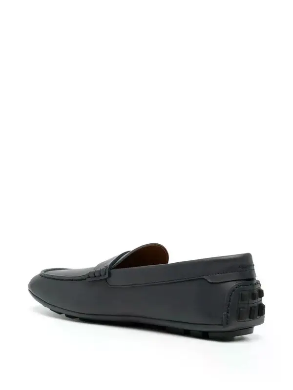 Bally Logo-perforation Leather Driving Shoes