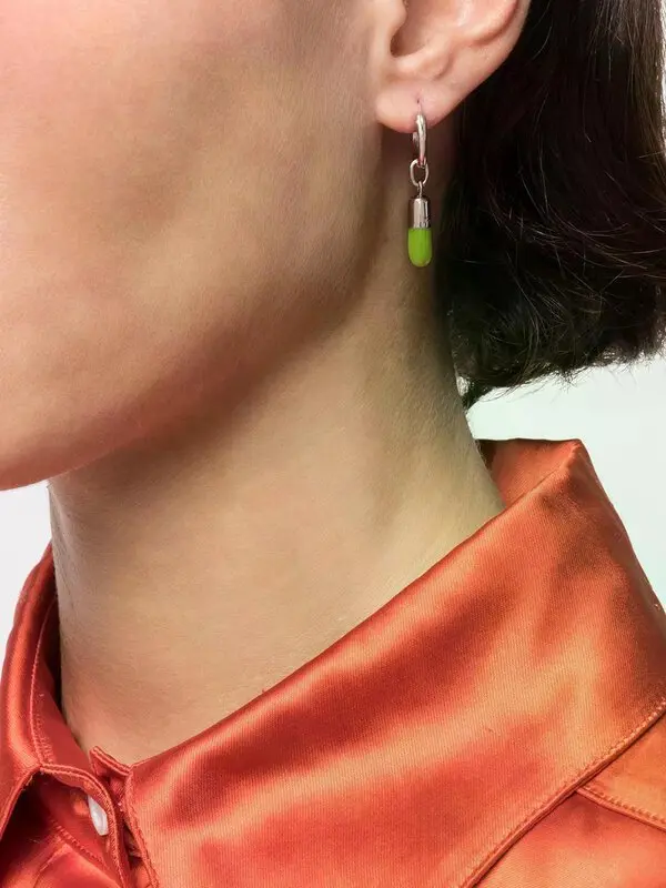 TRUE ROCKS Single Skull Hoop Earring - Silver