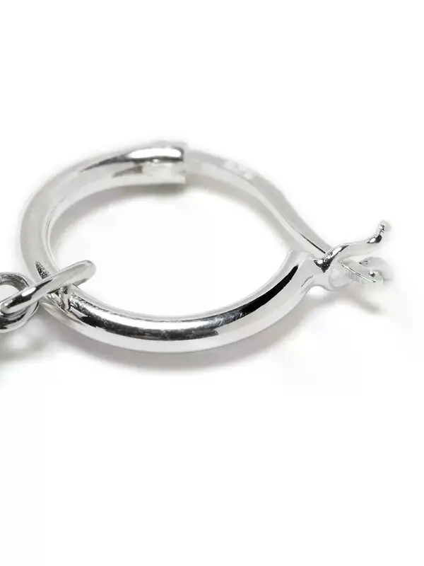 TRUE ROCKS Single Skull Hoop Earring - Silver