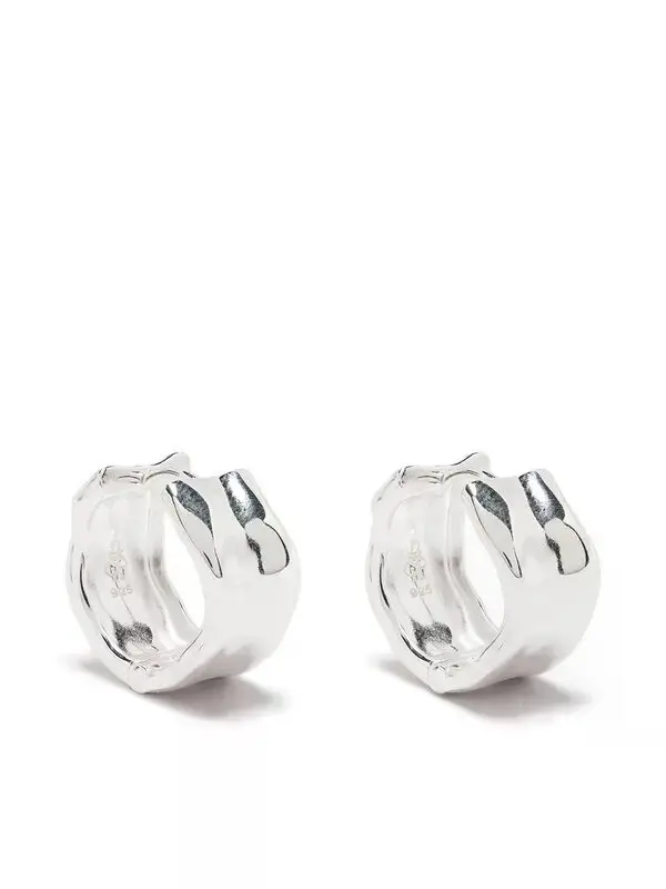 DOWER & HALL Wide Waterfall Huggie Hoops - Silver