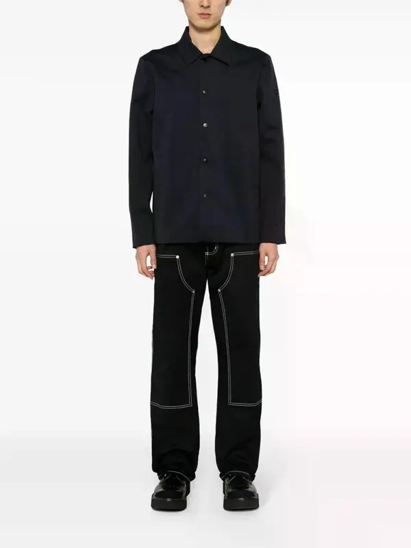ALPHA TAURI Logo-appliqué Button-up Shirt Jacket