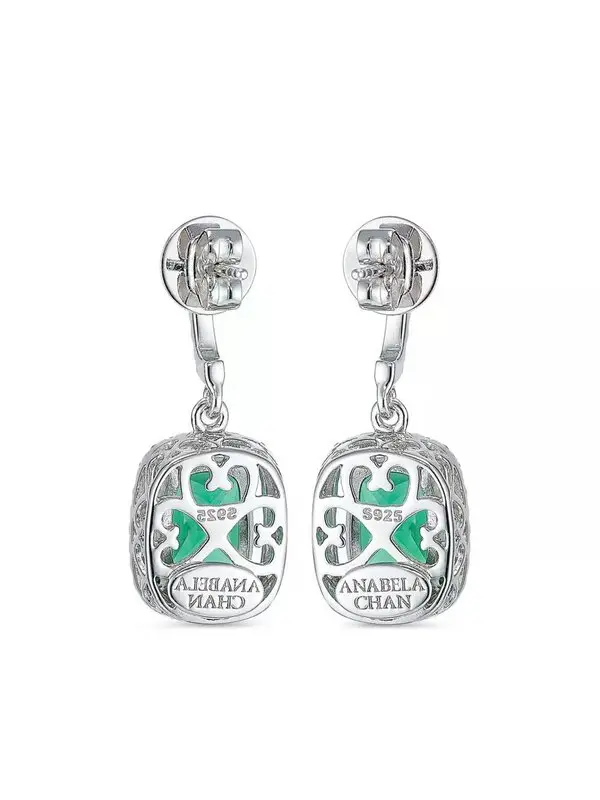 ANABELA CHAN 18kt White Gold Comet Emerald Earrings