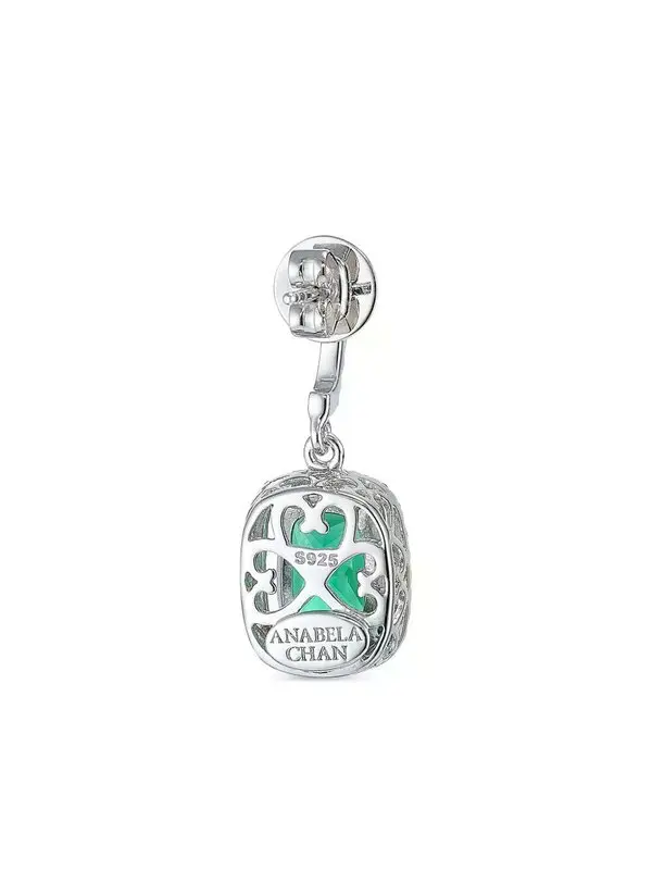 ANABELA CHAN 18kt White Gold Comet Emerald Earrings