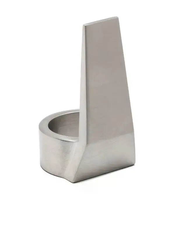 Rick Owens Runk Logo-engraved Ring - Silver