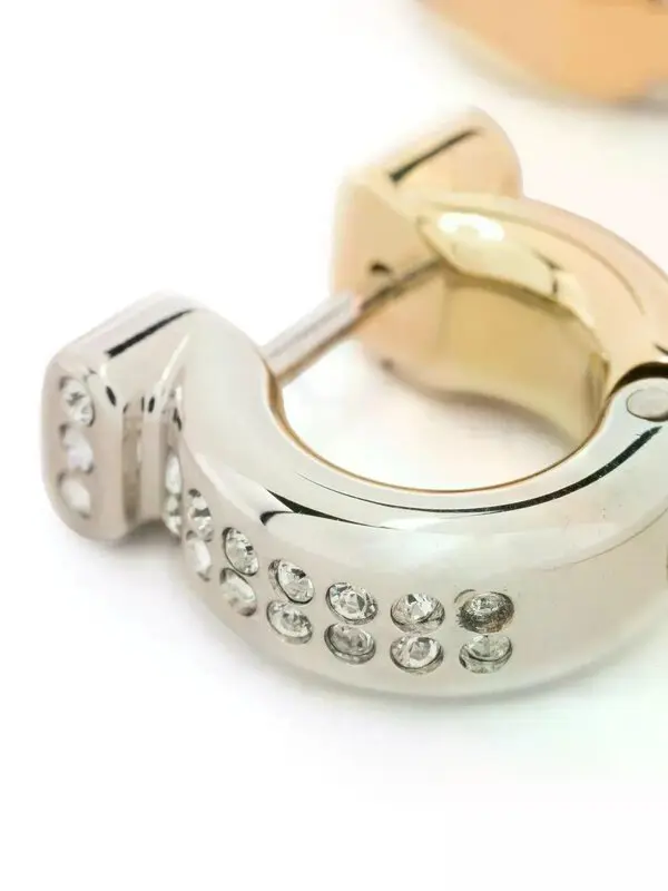 FERRAGAMO Gancini Crystal-embellished Hoop Earrings