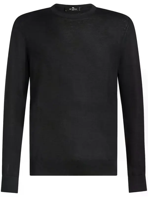 Etro Logo-embroidered Crew-neck Jumper - Black