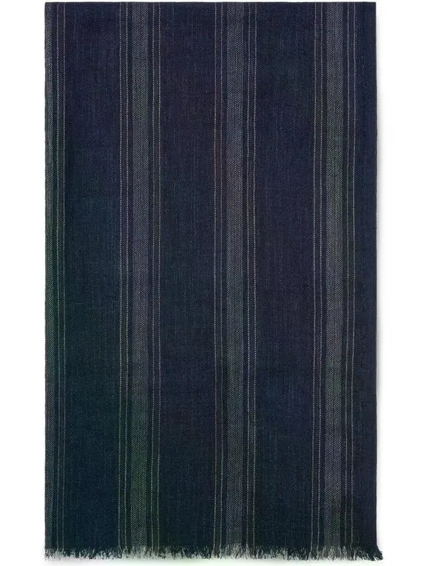 Brunello Cucinelli Stripe-pattern Silk-blend Scarf - Blue
