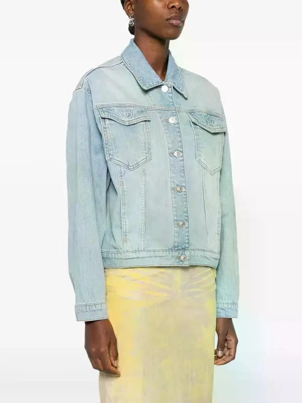 CHIARA FERRAGNI 3d Logo Denim Jacket