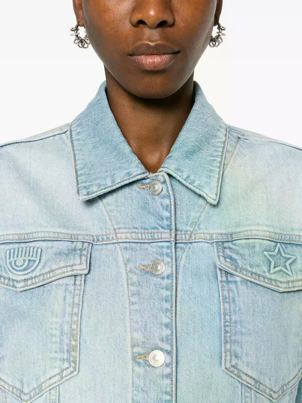 CHIARA FERRAGNI 3d Logo Denim Jacket