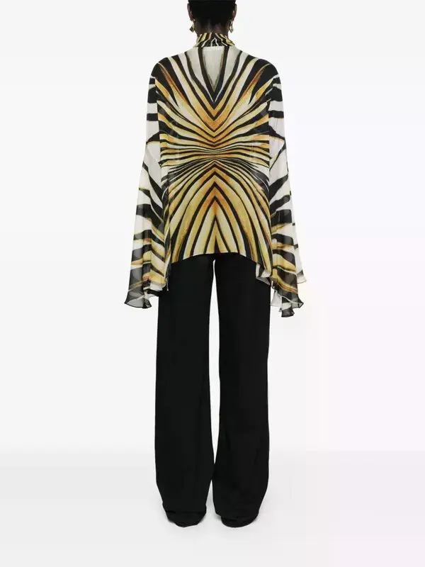 Roberto Cavalli Abstract-print Silk Shirt