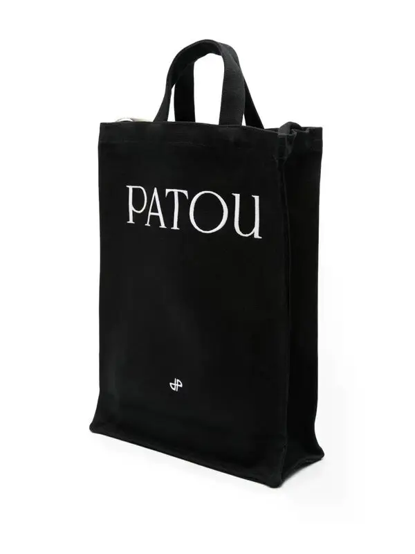 PATOU Logo-embroidered Tote Bag - Black