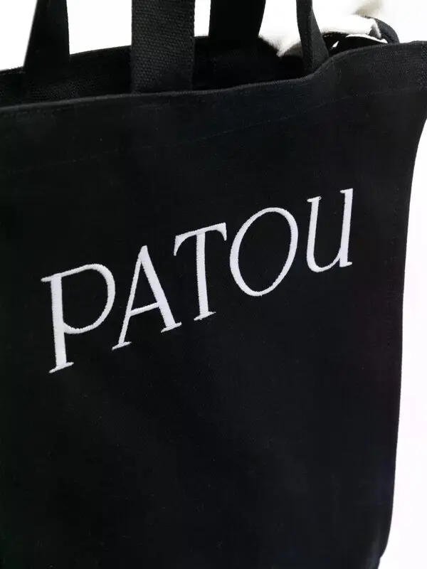PATOU Logo-embroidered Tote Bag - Black