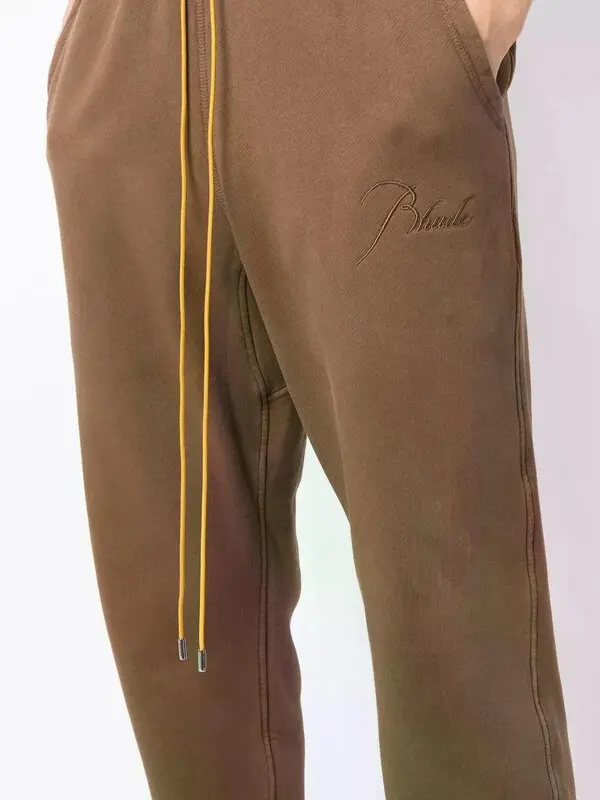 Rhude Drawstring-waist Cotton Track Pants - Brown