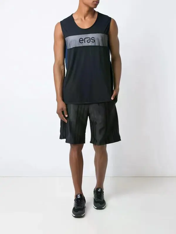 AMIR SLAMA Cotton Logo Print Tank Top