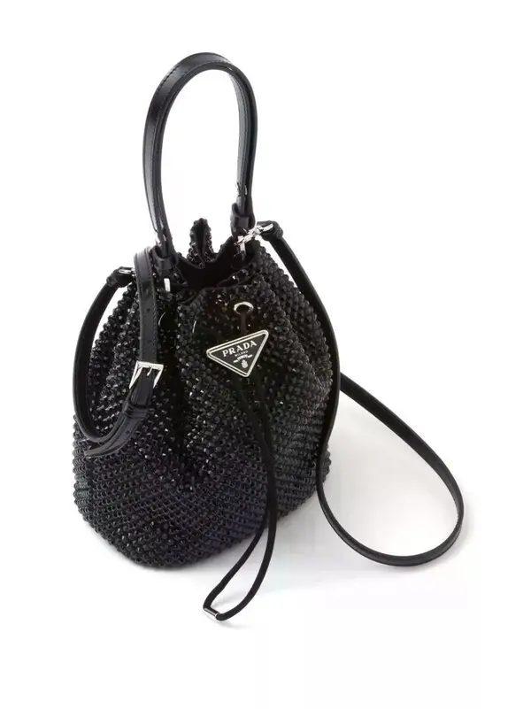 Prada Crystal-embellished Drawstring Bucket Bag