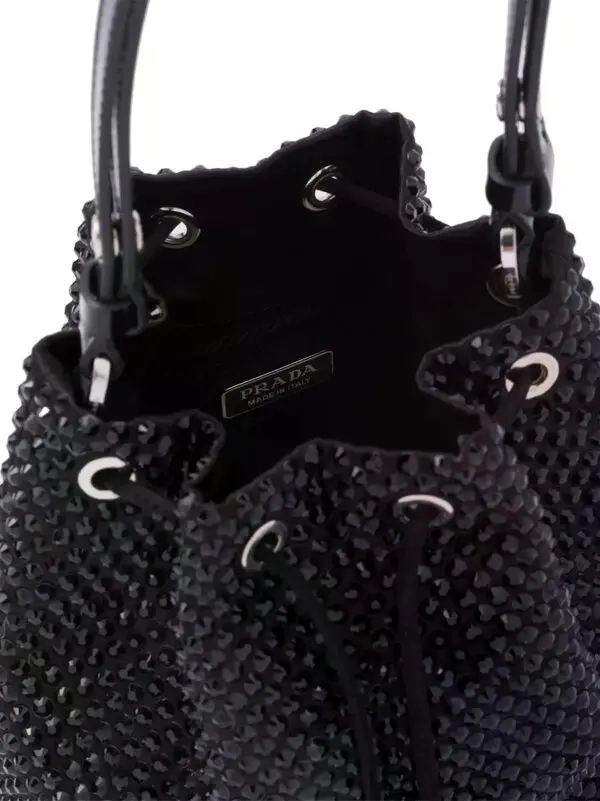 Prada Crystal-embellished Drawstring Bucket Bag