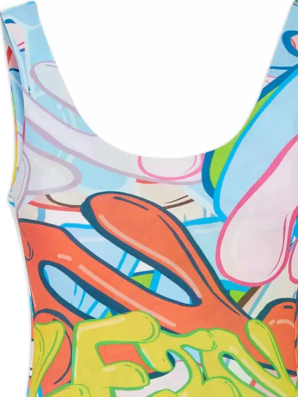 Philipp Plein Graffiti-print Stretch Swimsuit