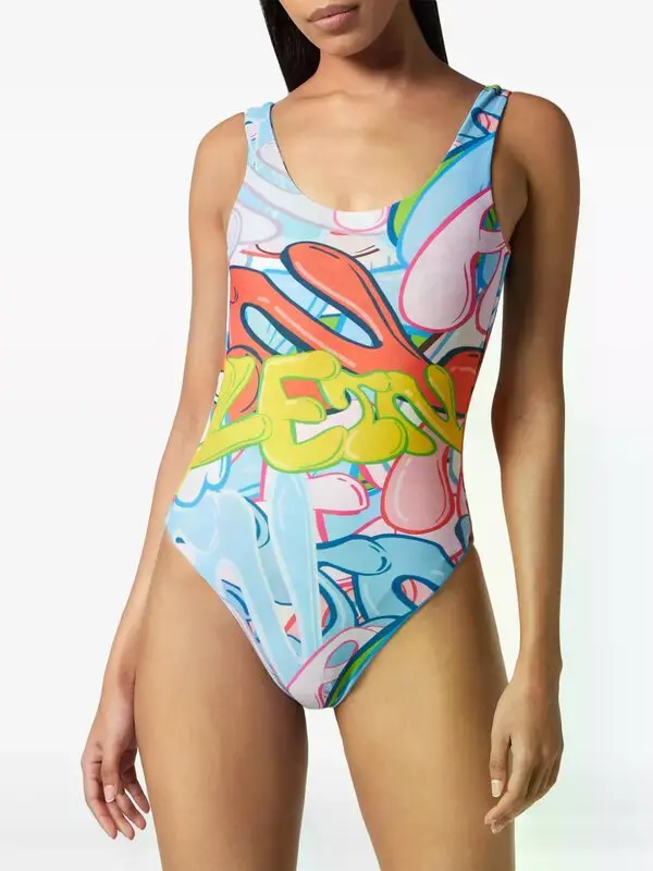 Philipp Plein Graffiti-print Stretch Swimsuit