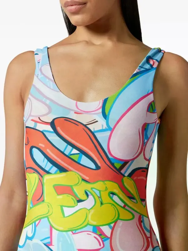Philipp Plein Graffiti-print Stretch Swimsuit