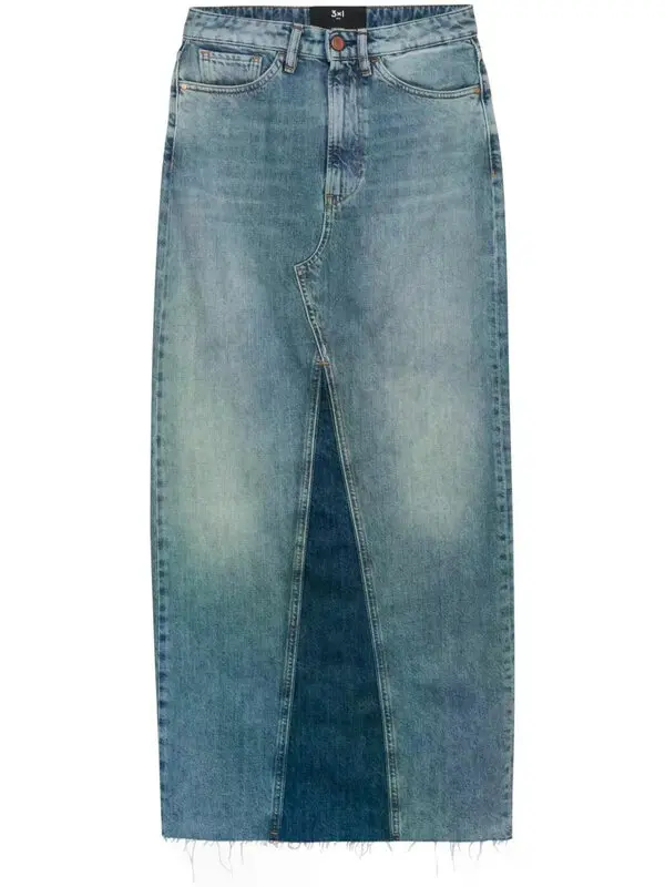 3x1 Charlotte Denim Midi Skirt