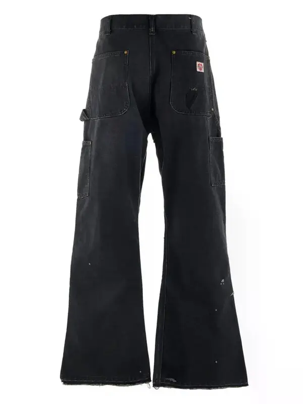 SAINT MXXXXXX Distressed Wide-leg Jeans
