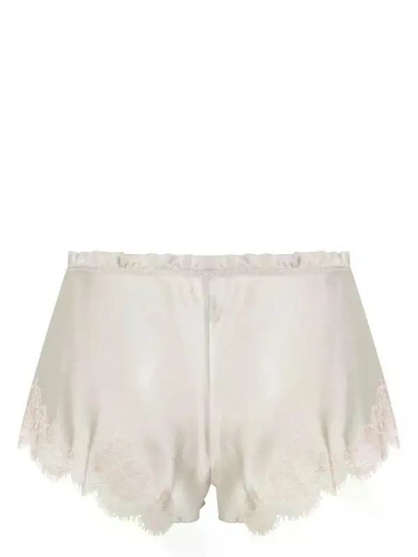 Carine Gilson Calais-caudry Lace-trimmed Silk Shorts