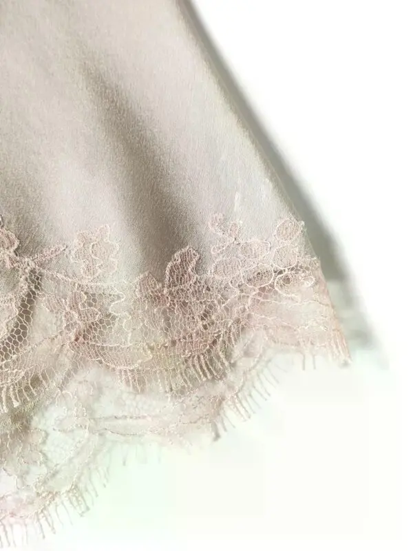 Carine Gilson Calais-caudry Lace-trimmed Silk Shorts