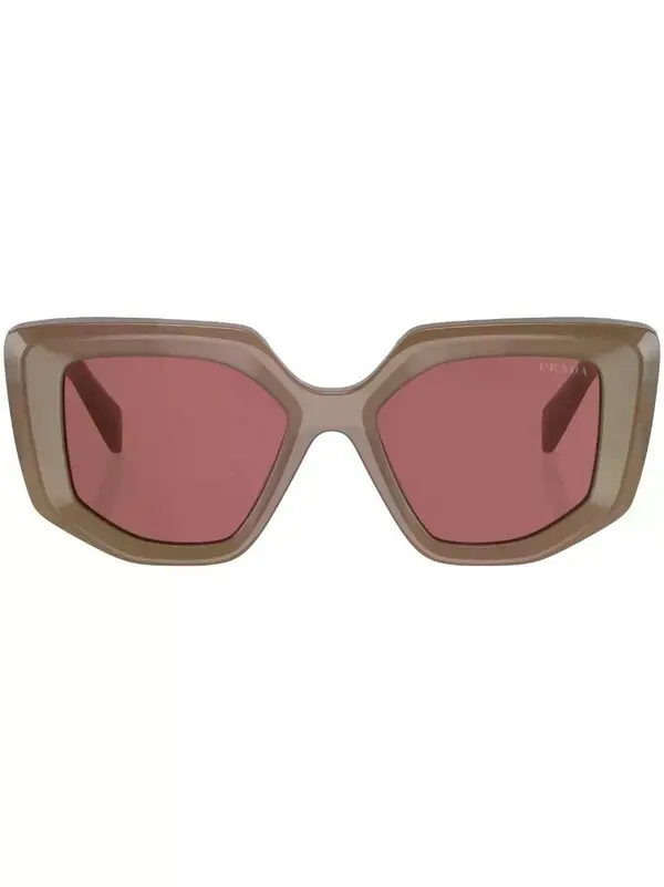 Prada Pr 14zs Oversize Frame Sunglasses - Brown