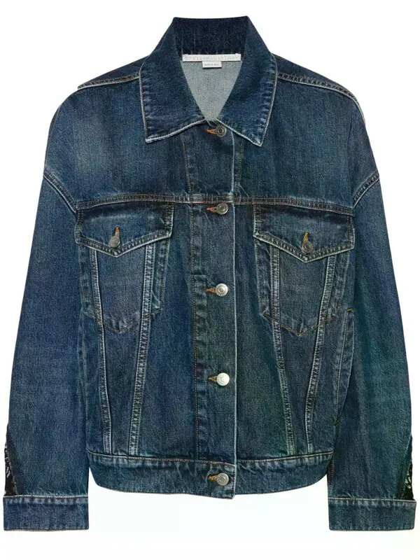 Stella McCartney Lace-detailed Denim Jacket - Blue