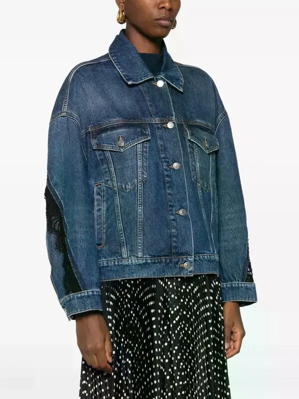 Stella McCartney Lace-detailed Denim Jacket