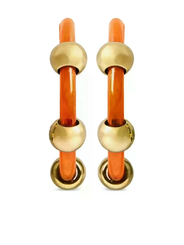 La DoubleJ Studded Hoop Earrings - Gold