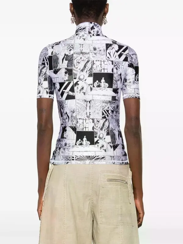 Coperni Funnel-neck Cartoon-print T-shirt