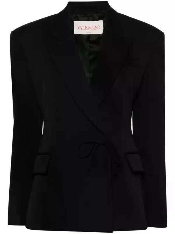 Valentino Garavani Bow-embellished Double-breasted Blazer