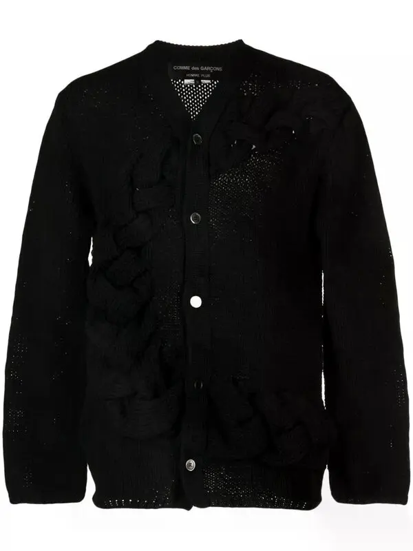 Comme Des Garçons Braided-band V-neck Cardigan