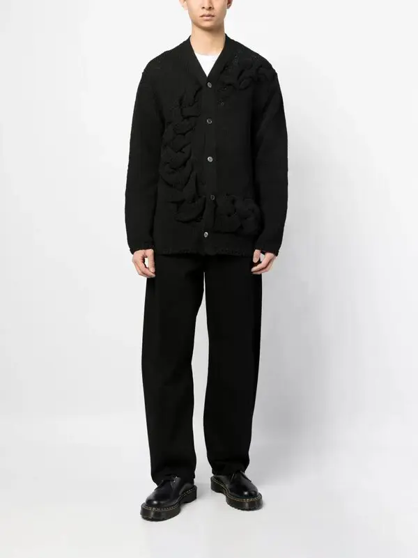 Comme Des Garçons Braided-band V-neck Cardigan