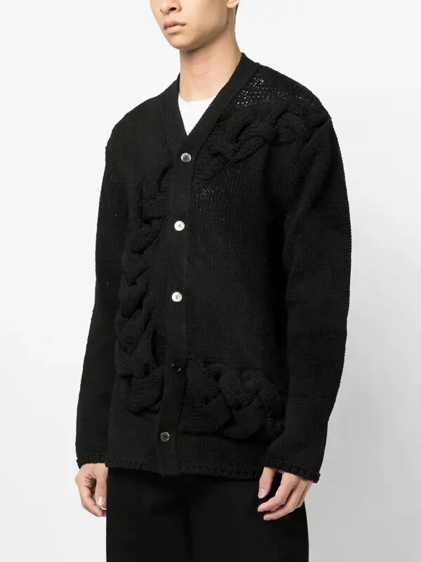 Comme Des Garçons Braided-band V-neck Cardigan
