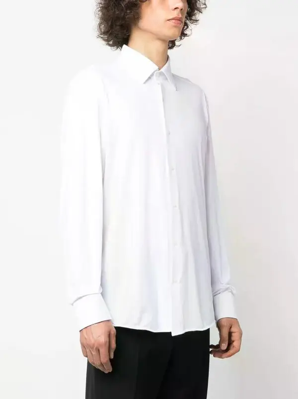 BOSS Pointed-collar Long-sleeve Shirt - White
