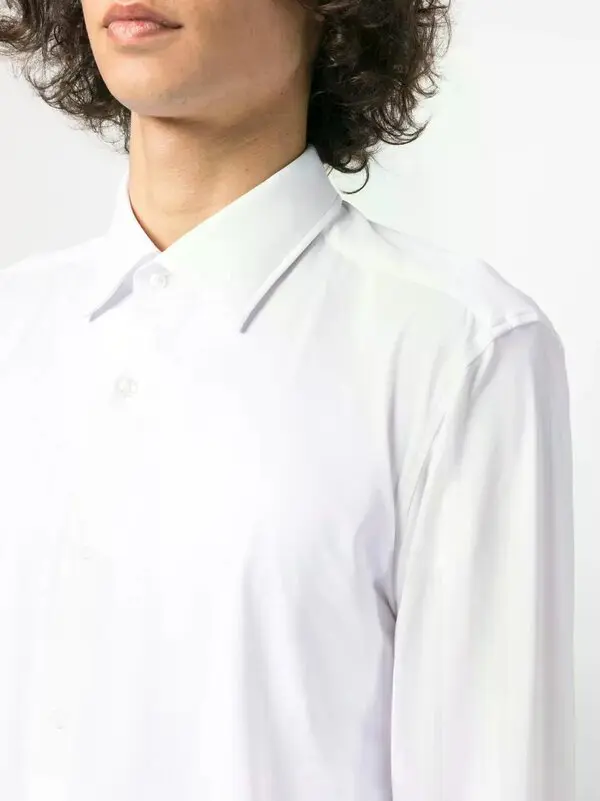 BOSS Pointed-collar Long-sleeve Shirt - White