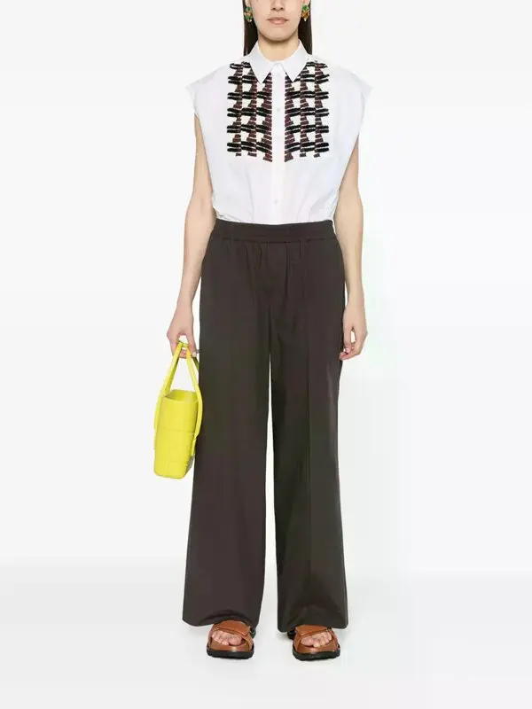 P.a.r.o.s.h Wide-leg Pleated Cotton Poplin Trousers