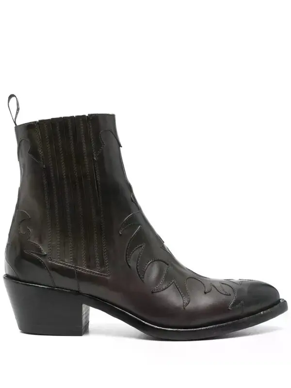 Sartore Leather Cowboy Boots - Brown