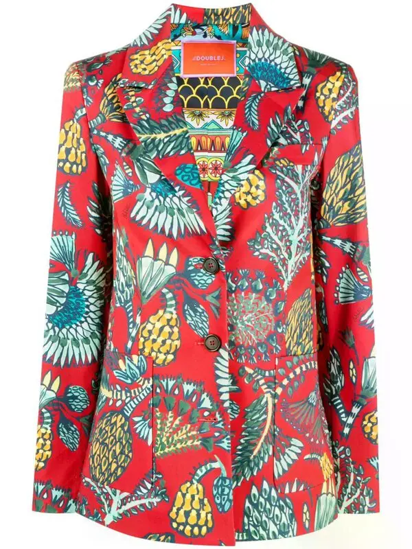 La DoubleJ 24/7 Floral-print Single-breasted Blazer