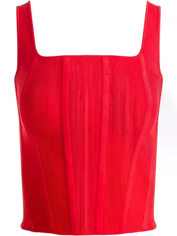 Alice + Olivia Sariah Corset Tank - Red