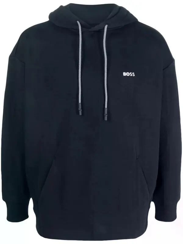 BOSS Logo-embroidered Drawstring Hoodie