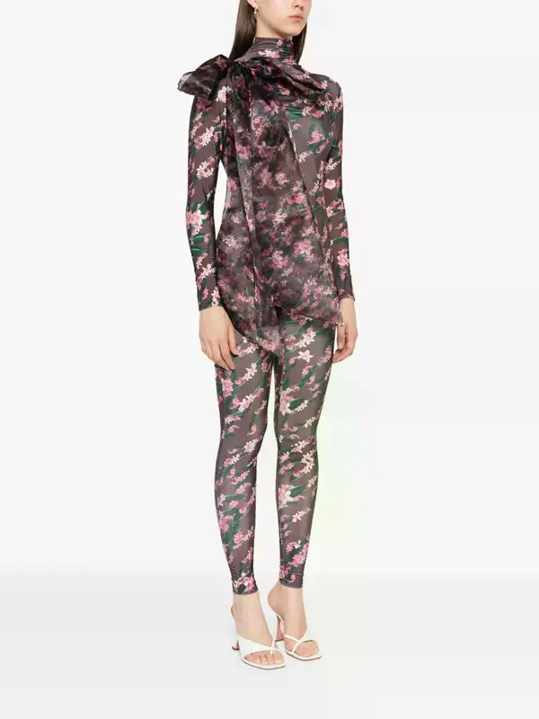 ATU BODY COUTURE Floral Print Mock Neck Jumpsuit
