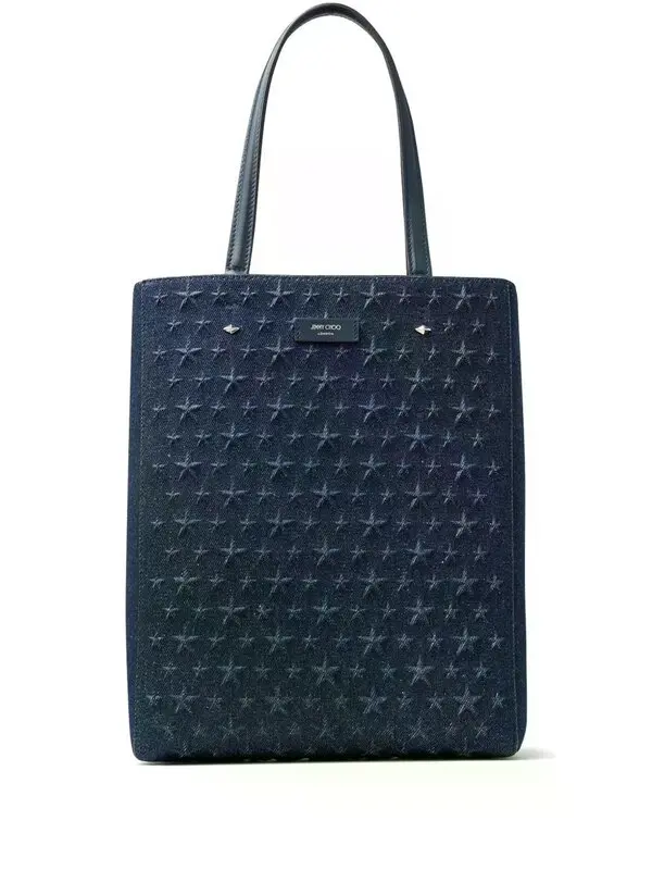 JIMMY CHOO Lenny M-m Denim Tote Bag - Blue