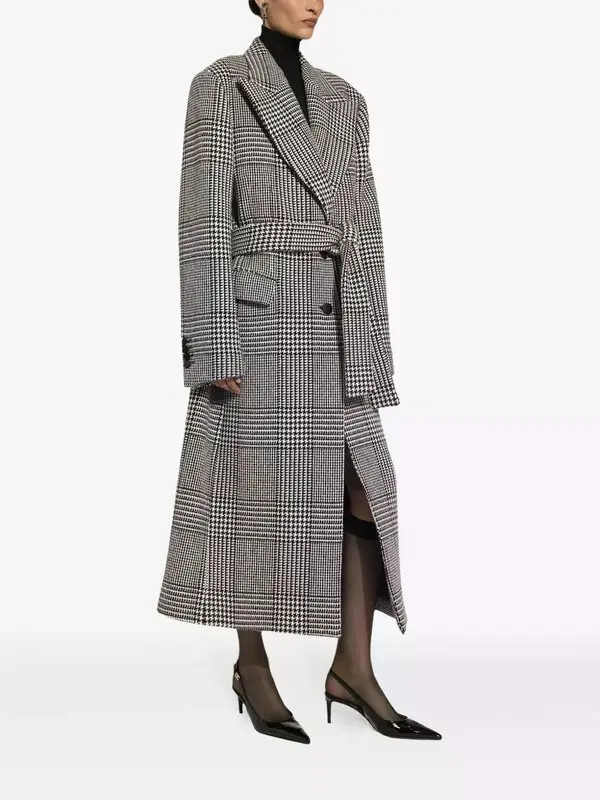 Dolce & Gabbana Check-pattern Virgin Wool-blend Coat