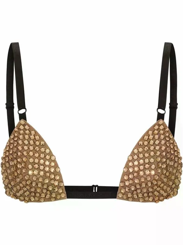 Dolce & Gabbana Rhinestone-embellished Bralette Top - Neutrals