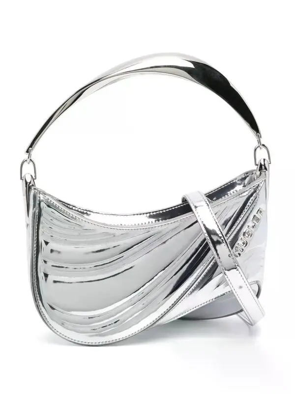 MUGLER Spiral Curve 01 Shoulder Bag - Silver