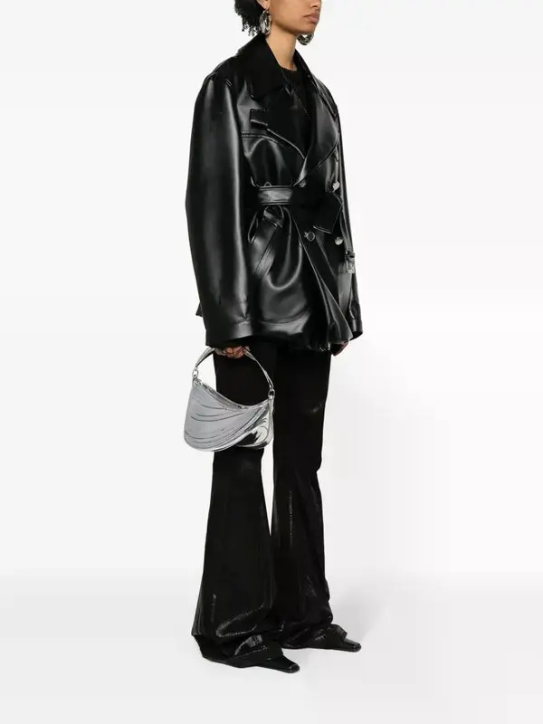 MUGLER Spiral Curve 01 Shoulder Bag - Silver