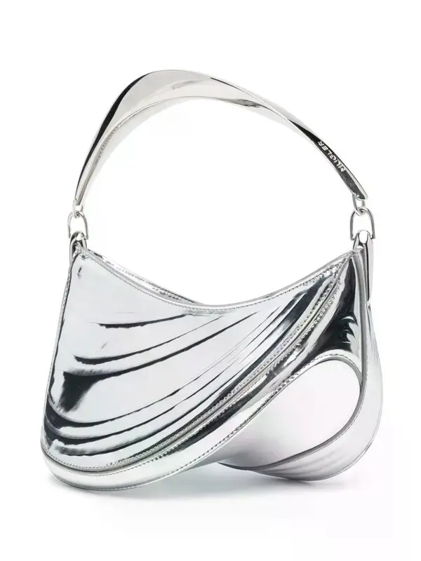 MUGLER Spiral Curve 01 Shoulder Bag - Silver